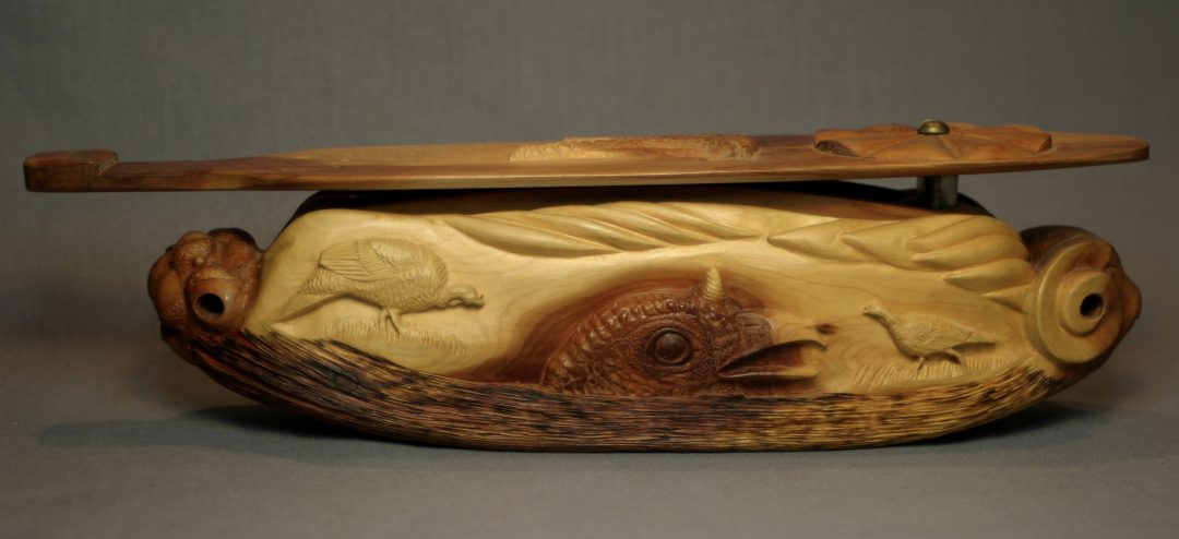 Freeman, Kent Carved Decorative Western Cedar Box Turkey Call - Lava ...