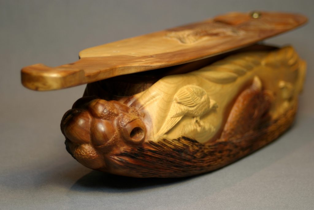 Freeman, Kent Carved Decorative Western Cedar Box Turkey Call - Lava ...