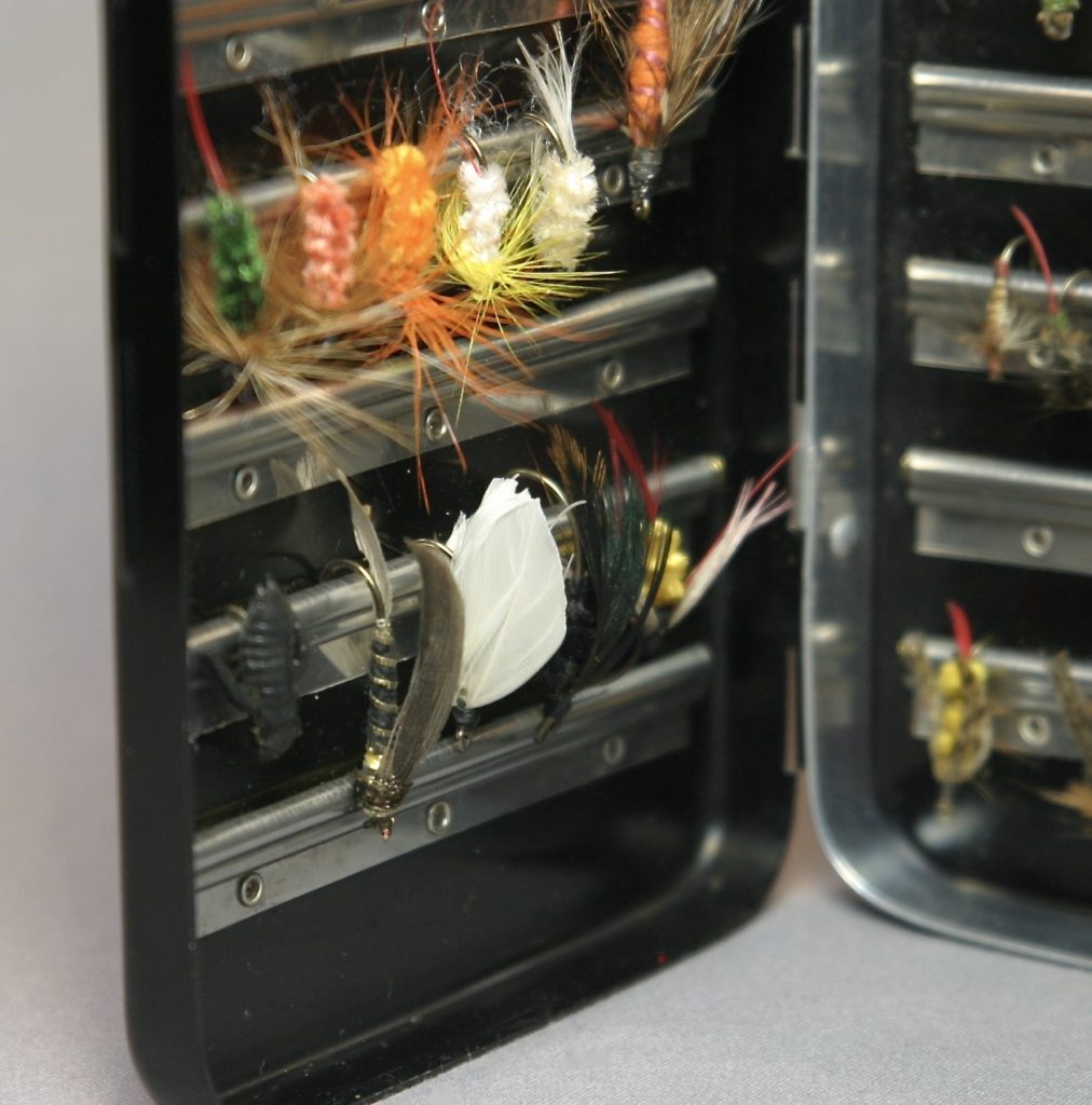 Perrine Black Perforated Fly Box w/Flies - Lava Creek Trading Company