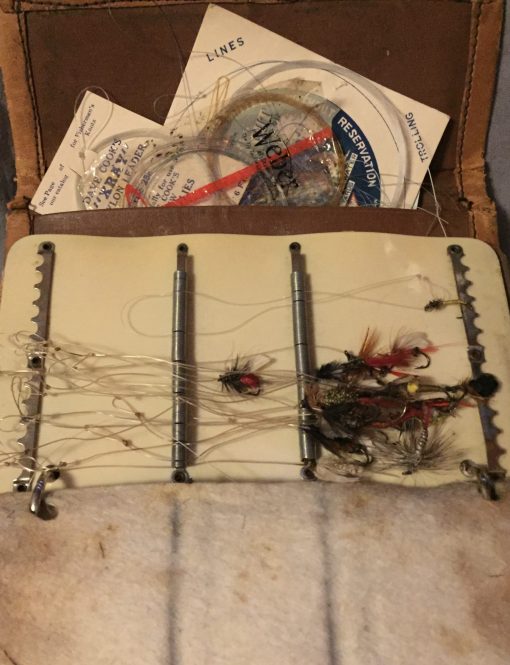 English Tan Leather Fly Wallet w/Flies & Leaders - Lava Creek Trading ...